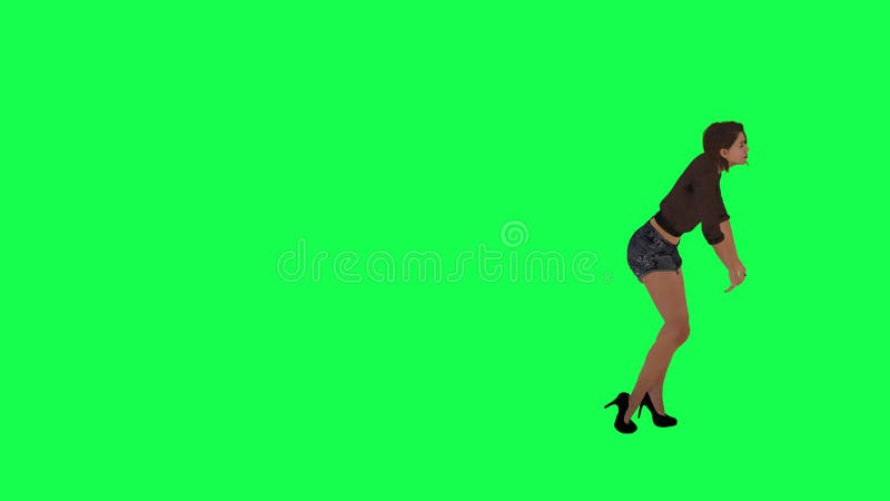 Female Soccer Player Throwing Ball Forward from Left Angle on Green ...