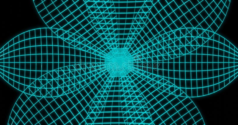 Render with a Flower from a Glowing Blue Mesh Stock Footage - Video of ...