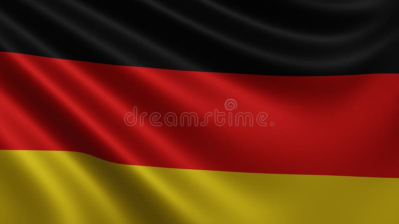 Render of the Germany Flag Flutters in the Wind Close-up, the National ...