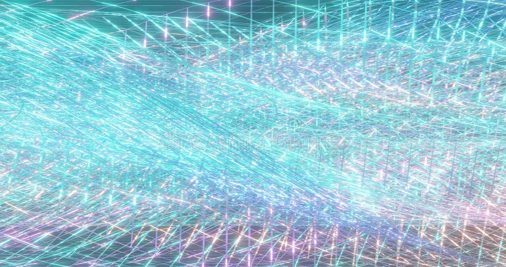 Render with Glowing Intertwining Neon Stripes Stock Illustration ...