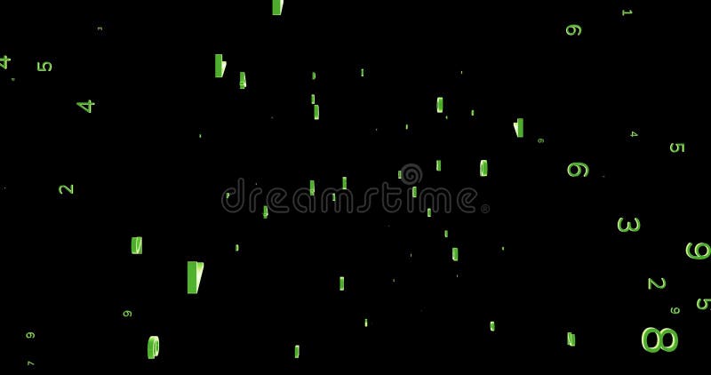 Render with Green Numbers on Black Stock Illustration - Illustration of ...