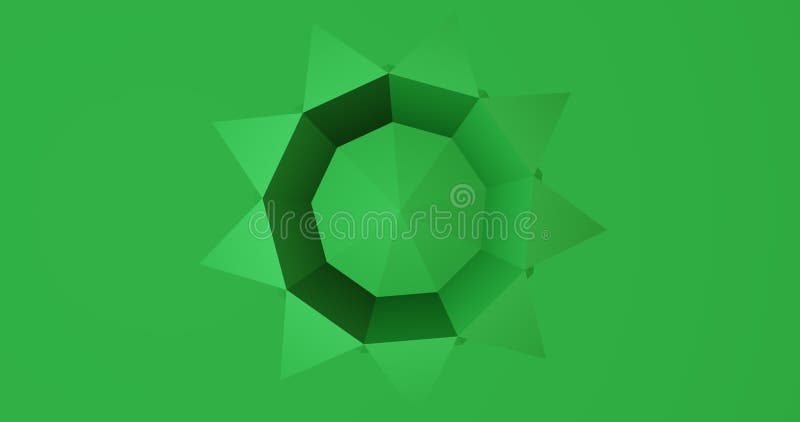 Render with Green Rotating Geometric Shape Stock Illustration ...