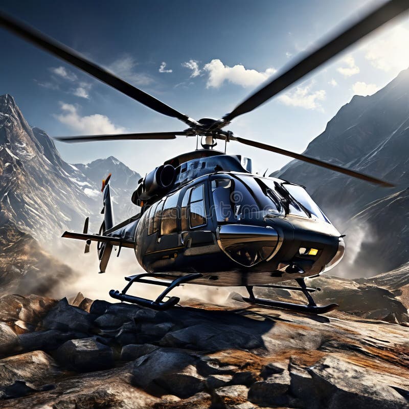 Render of a helicopter stock illustration. Illustration of hovering ...