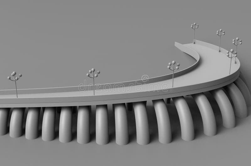Render Illustration Architecture Bridge Stock Illustration ...