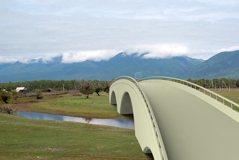 Render Illustration Architecture Bridge Stock Image - Image of bridge ...