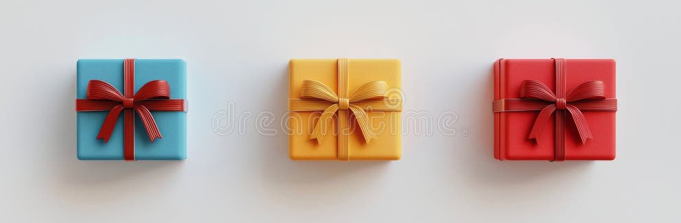 Render Illustration Set of Gift Boxes with Flying Presents. Stock Photo ...