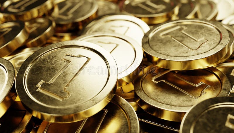 Render of Large Pile of Coins Stock Illustration - Illustration of ...