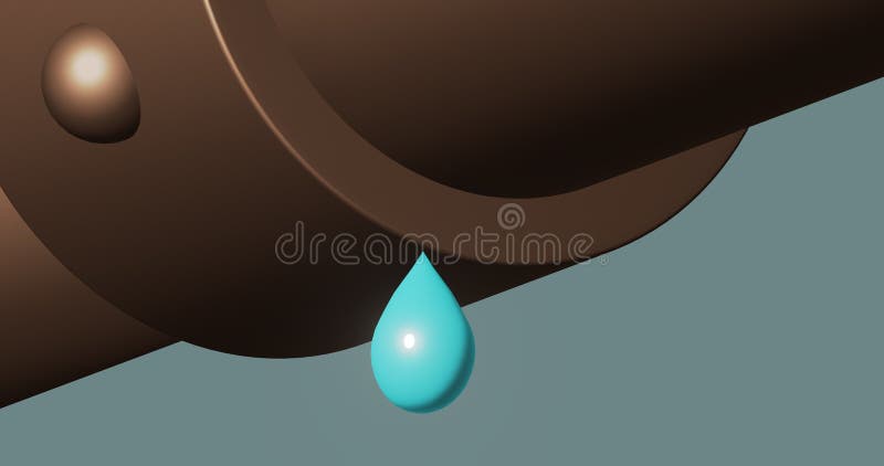 Render with a Leaking Pipe in Cartoon Style Stock Illustration ...