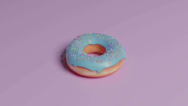 Render Loop Animation Rotating Donut Stock Footage - Video of calories ...