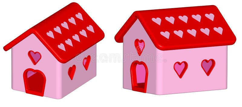 Love House Icons on White Background Stock Illustration - Illustration ...