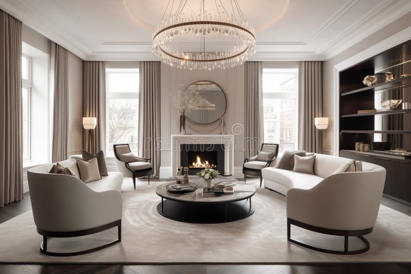 Render of Luxury Clean Looking Room Interior Stock Photo - Image of ...