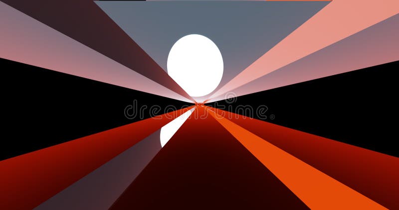 Render with Minimalistic Orange Lines Converging in Perspective and a ...
