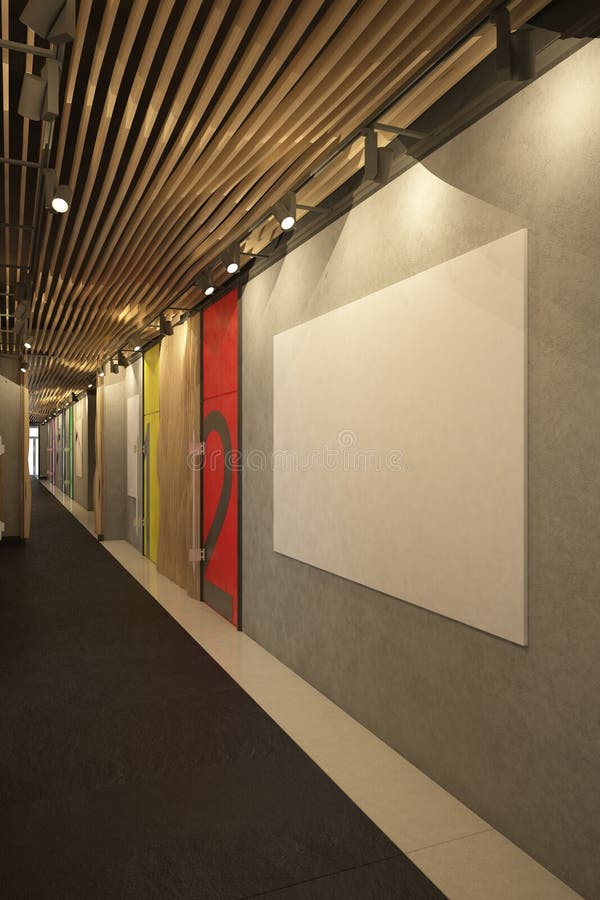 Render of the Modern Coridor Stock Illustration - Illustration of ...