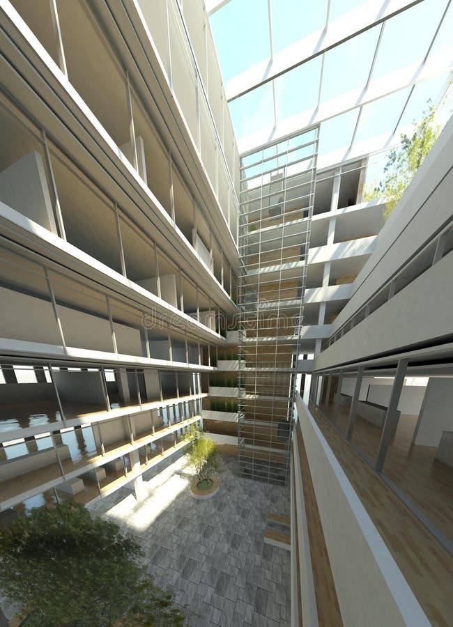 Render of the Modern Interior Stock Illustration - Illustration of ...