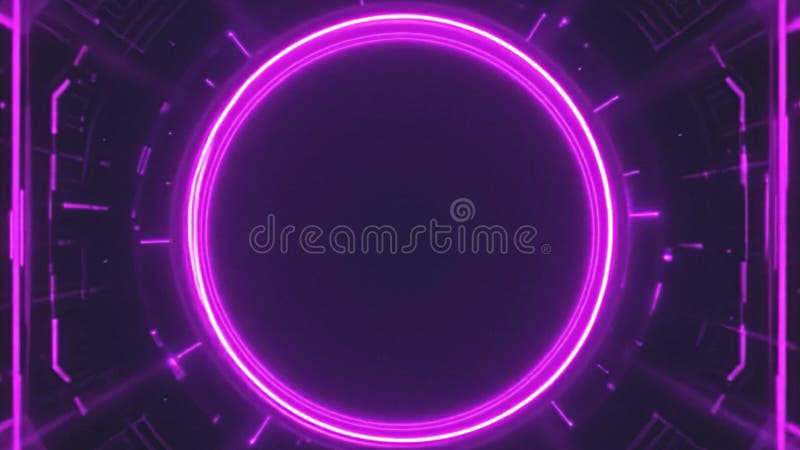 Render Neon Circle Rotation of Frame with Shining Effects on Dark ...