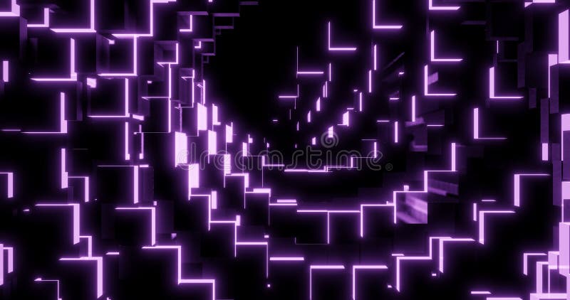 Render with Neon Purple Cubes with Glow Stock Illustration ...