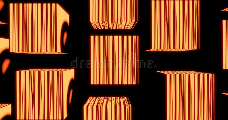 Render with Orange Curved Stripe Cubes Stock Video - Video of geometric, orange: 245192337