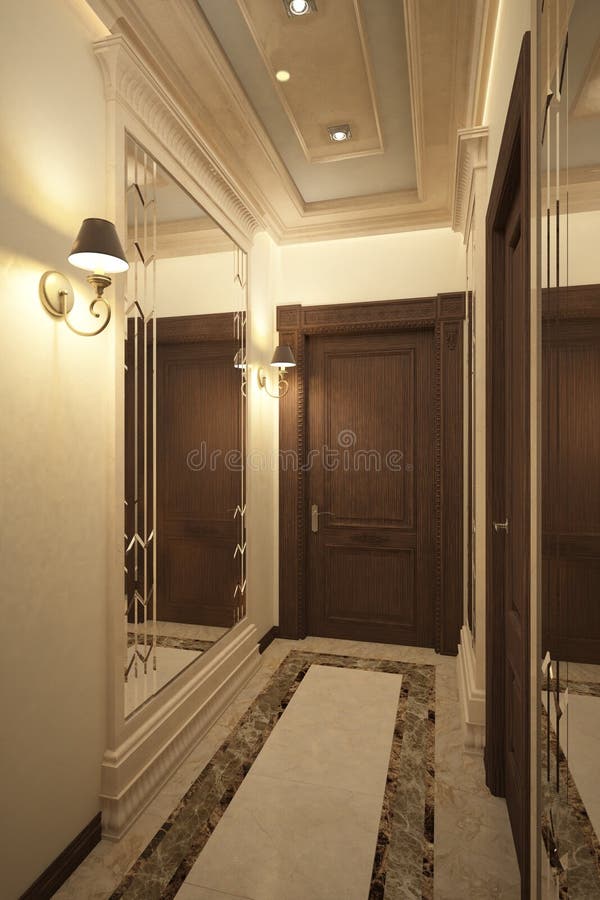 Render of the passageway stock illustration. Illustration of building ...