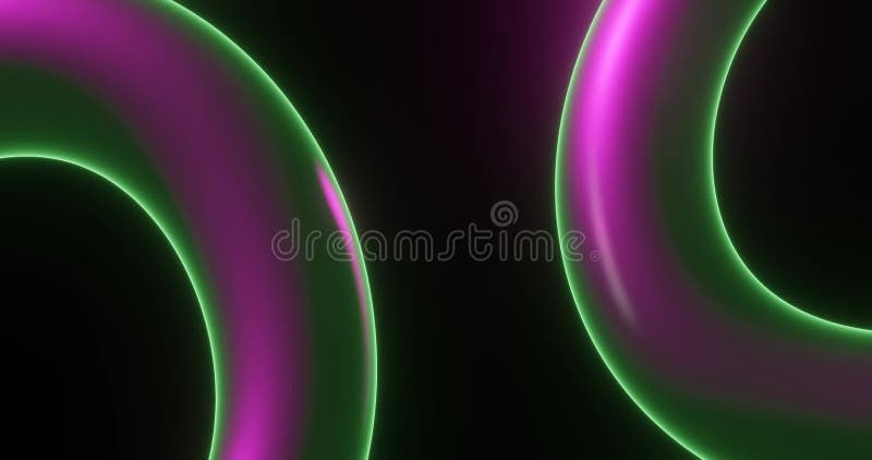 Render with Pink Curves with Glowing Green Edge on Black Background ...
