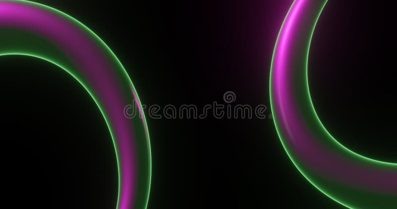 Render with Pink Curves with Glowing Green Edge on Black Background ...