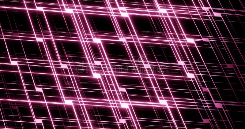 Render with Pink Neon Lines on Black Stock Illustration - Illustration ...