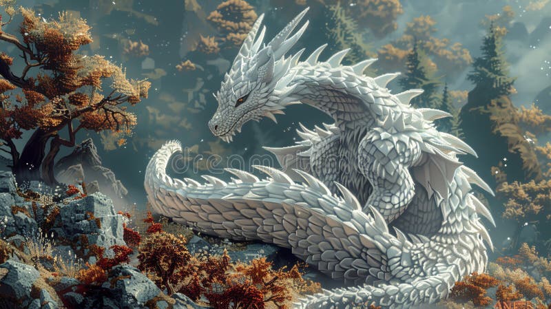 Render a Pixel Art Image of a Quicksilver Dragon in a Frontal View ...