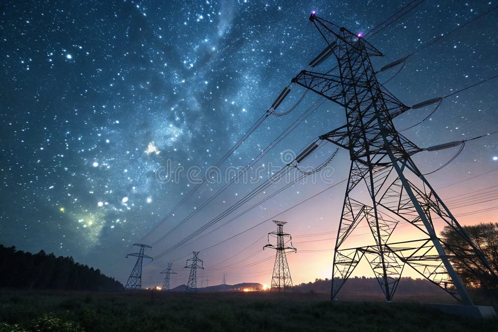 Render of Power Transmission Lines with 3D Digital Visualization of ...