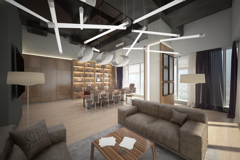 Render of the Reception Hall Stock Illustration - Illustration of ...