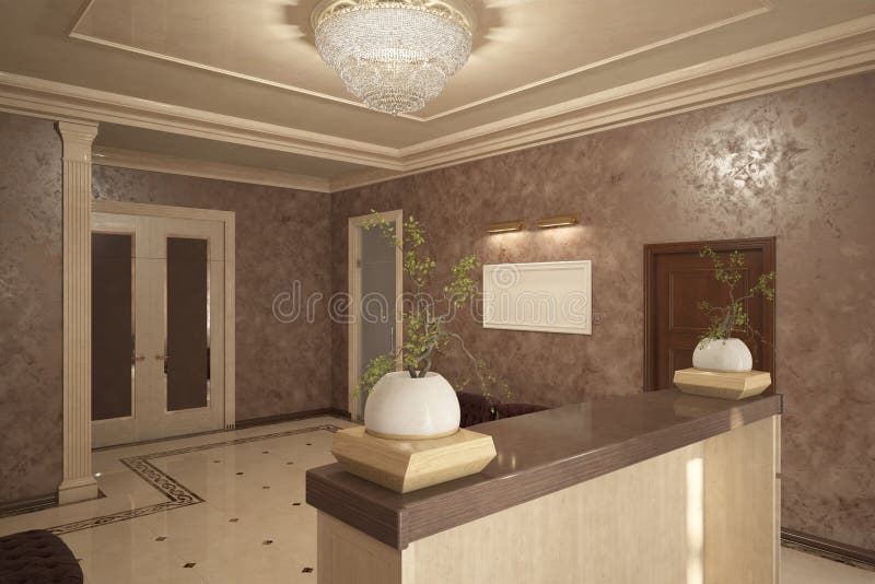 Render of the Reception Hall Stock Illustration - Illustration of ...