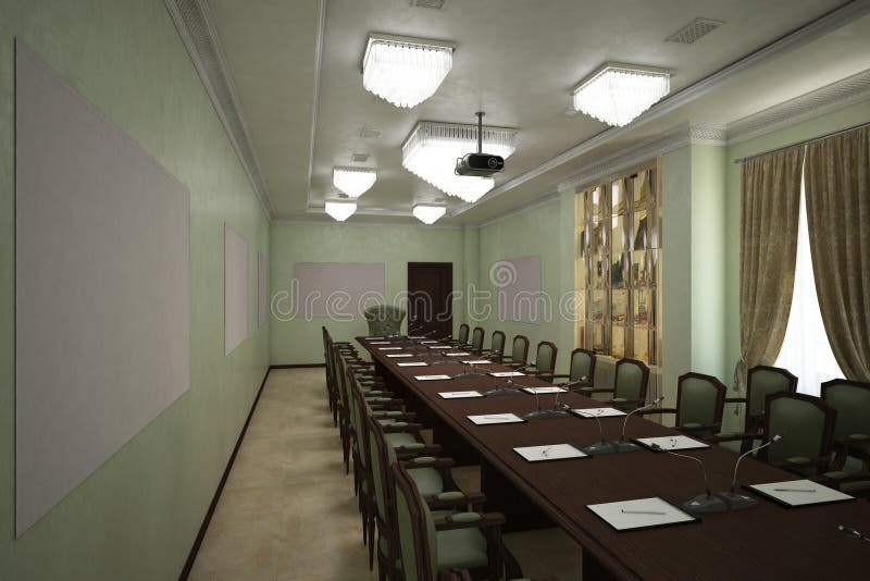 Render of the Reception Hall Stock Illustration - Illustration of ...