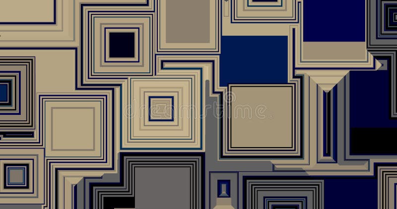 Render with Rectangular Tiles in Dull Yellow, Dark Blue and Black ...