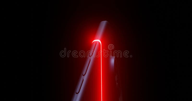 Render with a Red Laser Moving on the Smartphone Stock Footage - Video ...