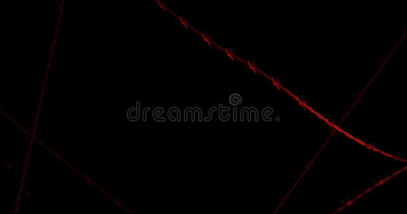 Render with Red Scary Barbed Wire Stock Illustration - Illustration of ...