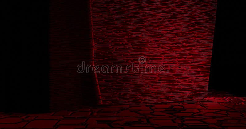 Render with Red Scary Cyber Structure in the Dark Stock Footage - Video ...