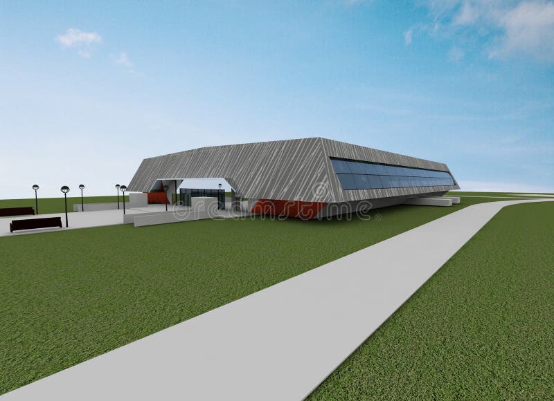 Sport Hall School Gym Interior Graphic Black White Sketch Illustration ...