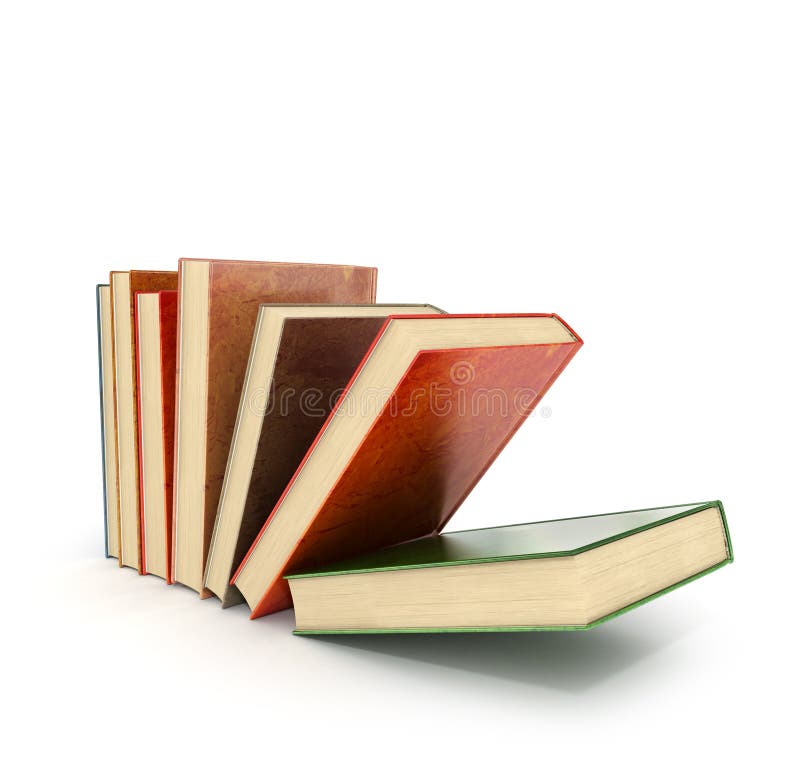 Render of Stack Old Colorful School Books Stock Illustration ...