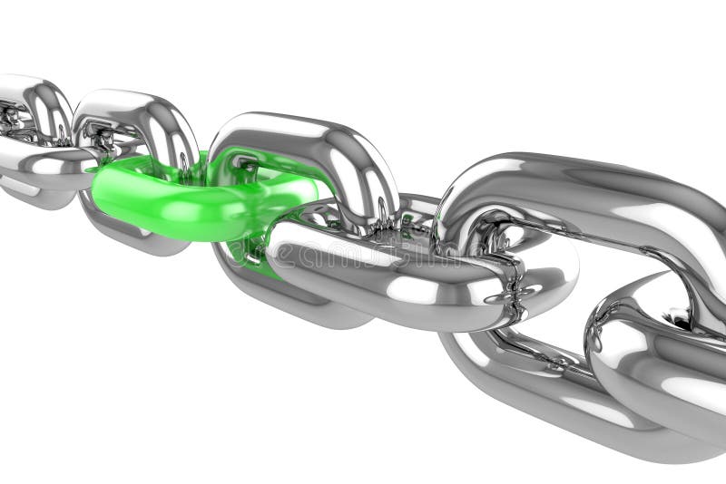 3d Render Stainless Steel Chain Isolated On White Stock Image - Image ...