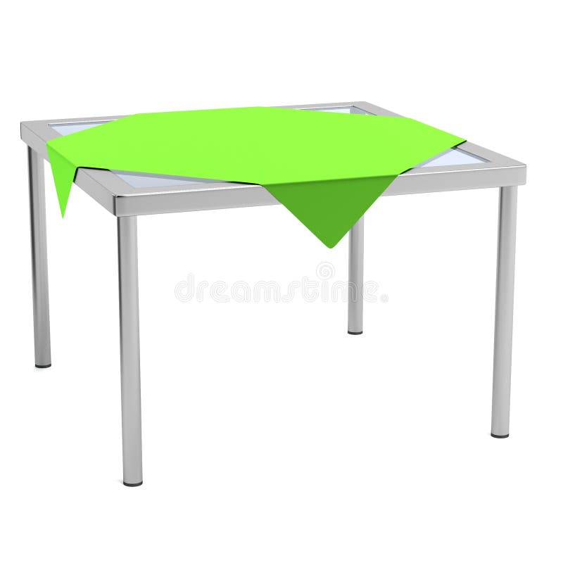 Render of Table with Tablecloth Stock Illustration - Illustration of ...