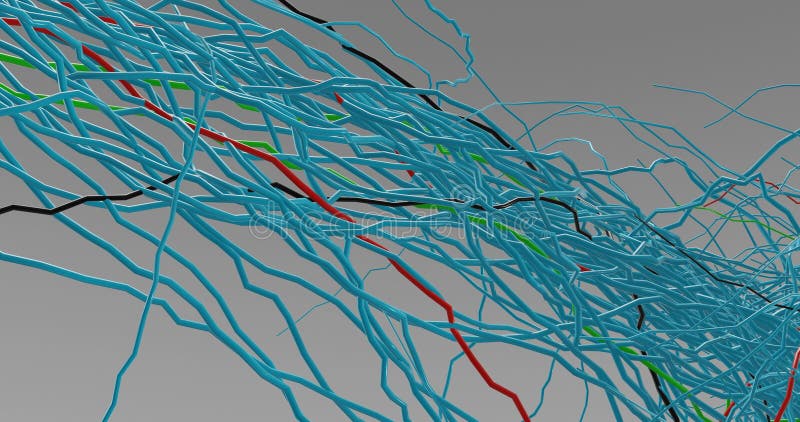 Render with Tangled Wires of Different Colors Stock Illustration ...