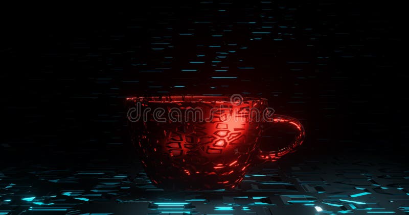 Render with Technological Red Cup Stock Illustration - Illustration of ...