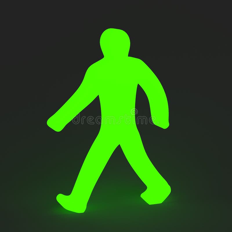 Render of Traffic Light Character Stock Illustration - Illustration of ...