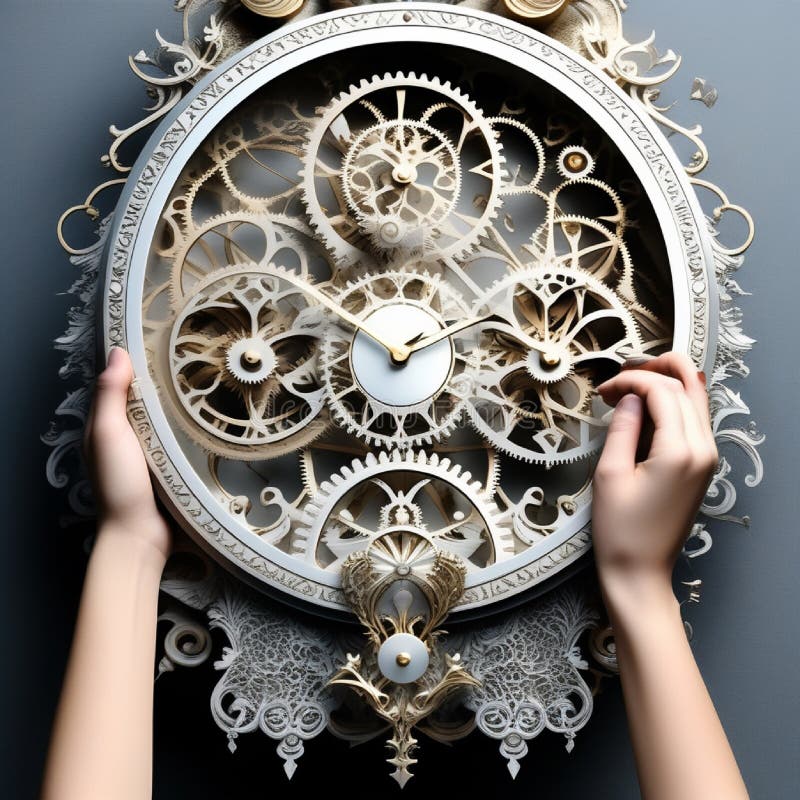 Render a Vintage Inspired Clock with Intricate Floral Patterns on Its ...