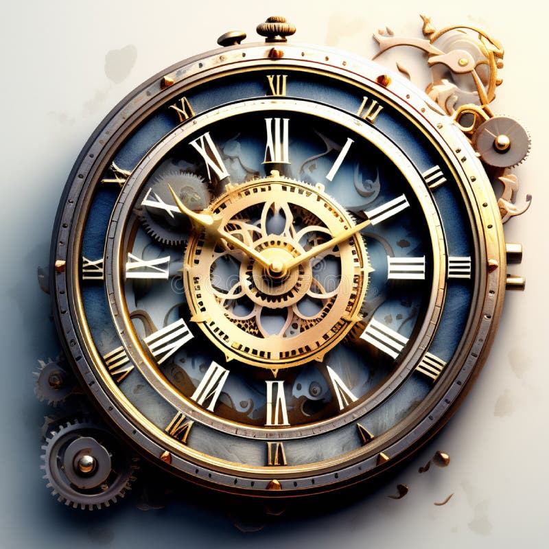 Render a Vintage Inspired Clock with Intricate Floral Patterns on Its ...