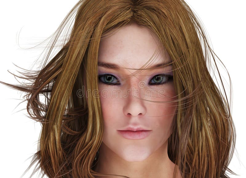 Render Woman Portrait stock photo. Image of head, digital - 56798744