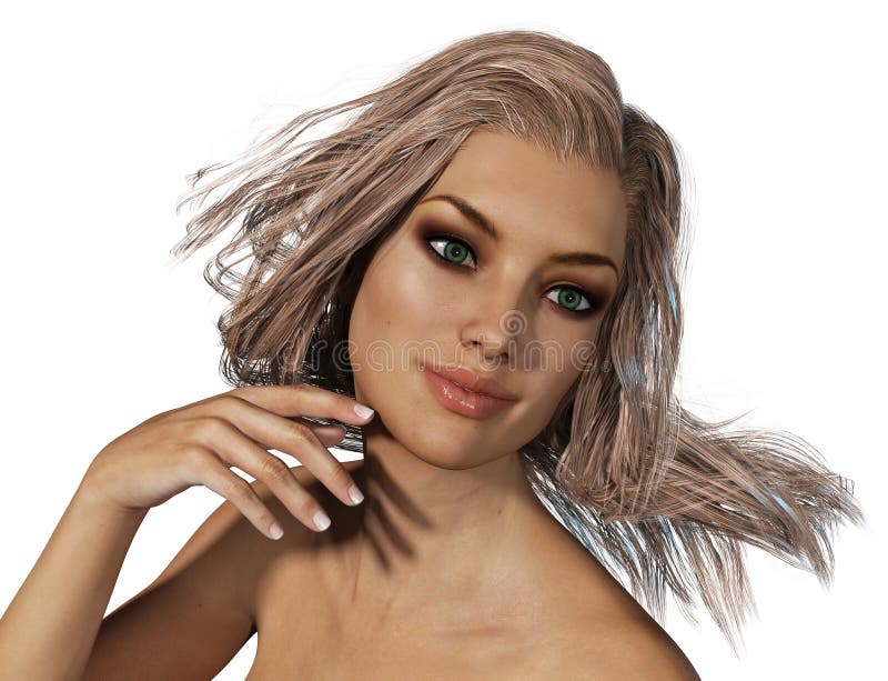 Render Woman Portrait stock image. Image of closeup, woman - 56798795