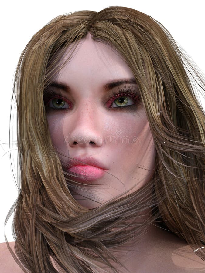 Render Woman Portrait stock photo. Image of skin, attractive - 56798890