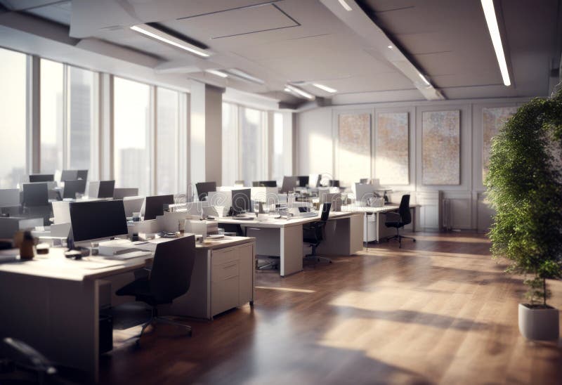 Render Working 3d Office Modern Design Work Business Interior Table ...