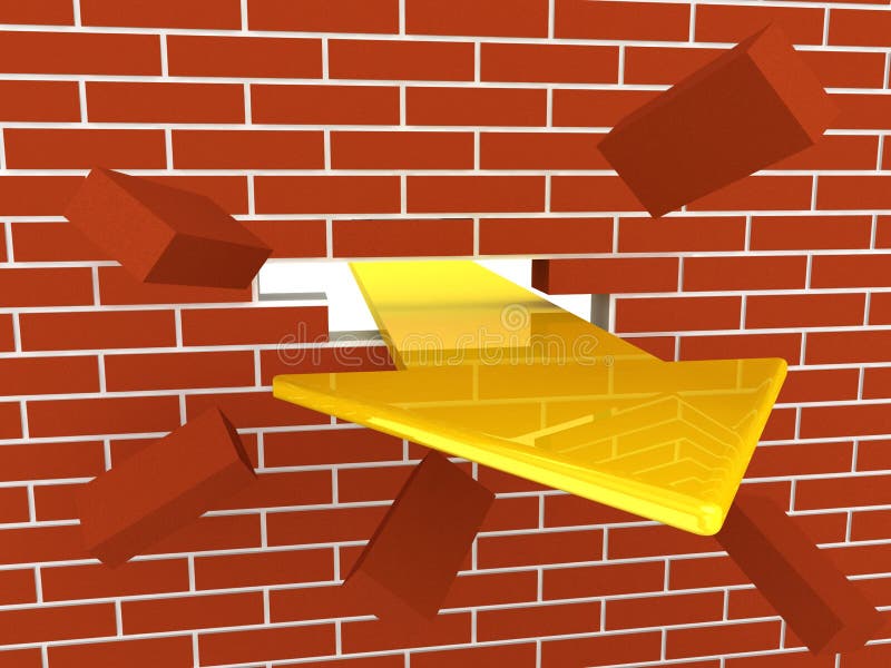 Breaking Brick Wall Stock Illustrations – 1,056 Breaking Brick Wall ...