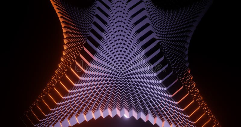 Render with Yellow Backlit Geometric Structure Stock Illustration ...