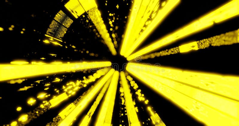 Render with Yellow Beams with Bokeh Stock Video - Video of glittering ...